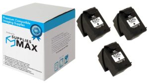 suppliesmax remanufactured replacement for hp envy 5540/5545/5640/5660/5665/7640/7645/8000/8005 black high yield inkjet (3/pk-600 page yield) (no. 62xl) (c2p05ae_3pk)