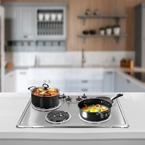 Summit CR430SS 30-inch Wide 230V 4-Burner Coil Electric Cooktop, Stainless-Steel Surface, Easy to Clean, Four Coil Burners Total 6000 Watts, Push-to-turn Solid Knobs, with Indicator Lights