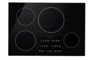 empava 30” electric stove induction cooktop with 4 power boost burners smooth surface vitro ceramic glass in black, 30 inch