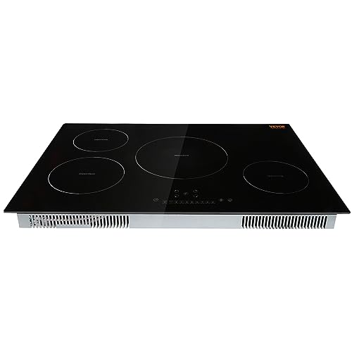 VEVOR Built-in Induction Electric Stove Top 30 Inch,4 Burners Electric Cooktop,9 Power Levels & Sensor Touch Control,Easy to Clean Ceramic Glass Surface,Child Safety Lock,240V