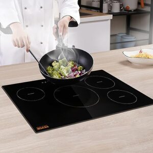 VEVOR Built-in Induction Electric Stove Top 30 Inch,4 Burners Electric Cooktop,9 Power Levels & Sensor Touch Control,Easy to Clean Ceramic Glass Surface,Child Safety Lock,240V