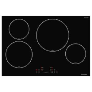 thermomate 30 inch induction cooktop, 6500w built in induction stove top with 4 boost burner, etl & fcc certified electric cooktop, 9 heating level, timer & child lock, sensor touch, 240v