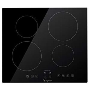 Empava 24” Electric Stove Induction Cooktop with 4 Power Boost Burners Smooth Surface Vitro Ceramic Glass in Black, 24 Inch