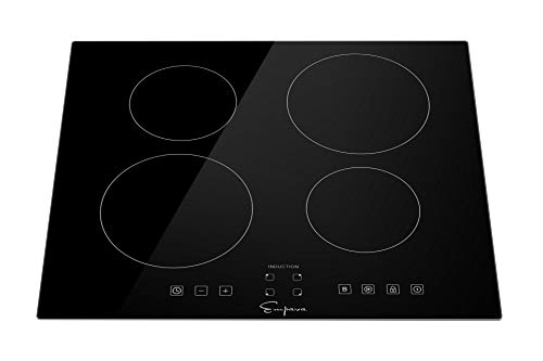 Empava 24” Electric Stove Induction Cooktop with 4 Power Boost Burners Smooth Surface Vitro Ceramic Glass in Black, 24 Inch