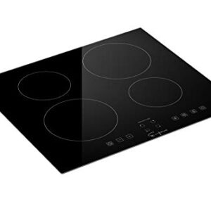 Empava 24” Electric Stove Induction Cooktop with 4 Power Boost Burners Smooth Surface Vitro Ceramic Glass in Black, 24 Inch