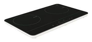 k&h 2 burner double dual 24 inch induction ultra slim electric stove top ceramic cooktop white 120v 1800w in-dd18-120s