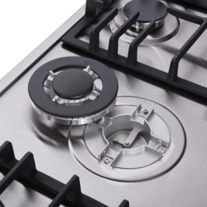 Deli-kit® 24 inch LPG/NG Gas Cooktop Dual Fuel Sealed 4 Burners Stainless Steel Gas Cooktop 4 Burners Drop-In Gas Hob DK245-A02 Gas Cooker