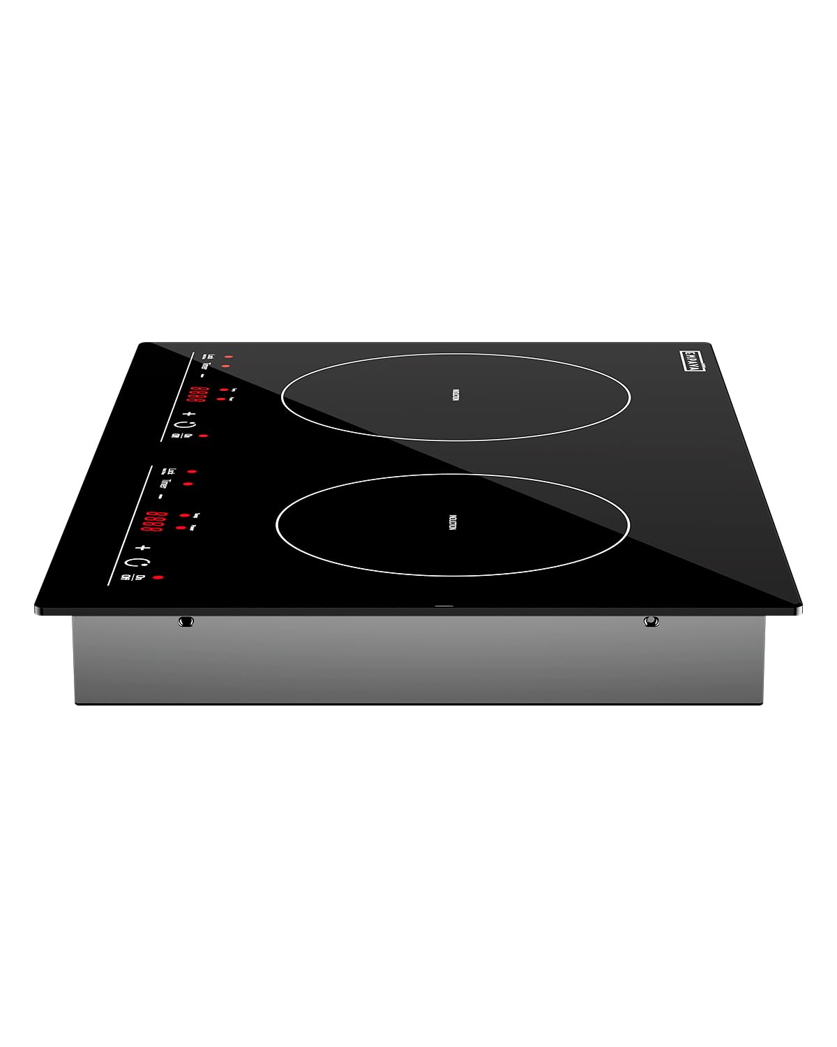 Empava Electric Stove Induction Cooktop Horizontal with 2 Burners in Black Vitro Ceramic Smooth Surface Glass 120V, 12 Inch