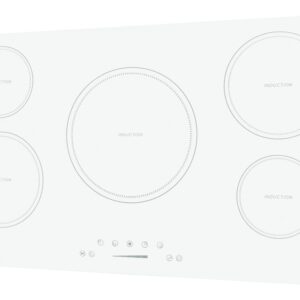 Summit SINC5B36W 36-inch 5 burner Digital Electric Induction Cooktop, White Ceramic Glass, 208V-240V, 9300W, Child lock, Energy Efficient, Timer, Easy to Clean