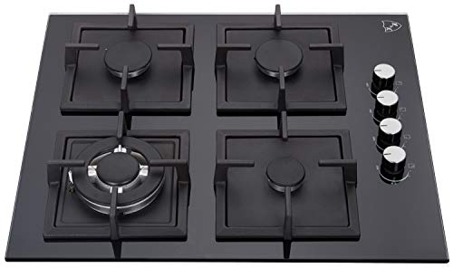 K&H 4 Burner 24 Inch Built-in LPG/Propane Gas Stove Top Glass Surface Cast Iron Cooktop UL/ETL Certified 4-GCW-LPG