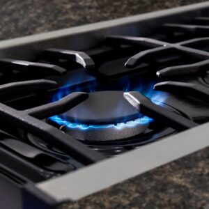 RecPro RV Built In Gas Cooktop | 2 Burner or 3 Burner | RV Cooktop Stove | 6,500 and 8,000 BTU Burners | Cover Included (Black, 2-Burner)