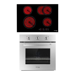 gasland chef ch77bf 240v 4 burner 30" electric ceramic cooktop kitchen package, comes with es609ms 24" electric single wall oven