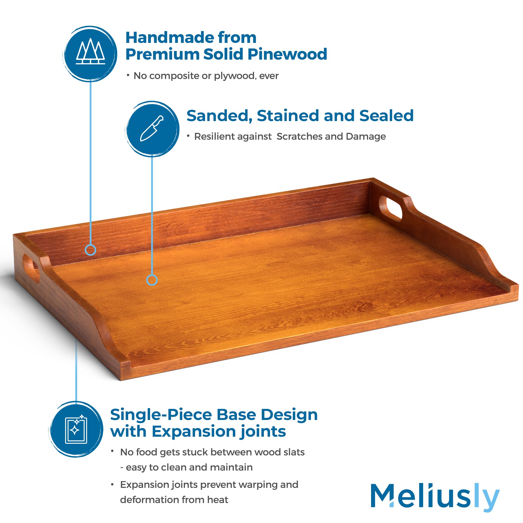 Meliusly® Solid Wood Stove Top Cover Board (30x22 inches, Solid Pine) for Electric and Gas Stove, Large Oven Noodle Covers Farmhouse Stovetop Tray