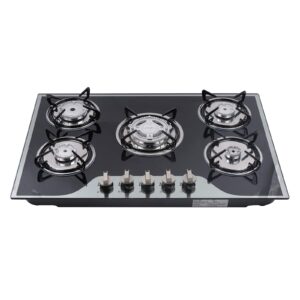 snkourin 5 burner gas stove gas cooktop 30 inch,stainless steel built-in gas stove with independent switch control,ng/lpg convertible gas cooktop,thermocouple protection