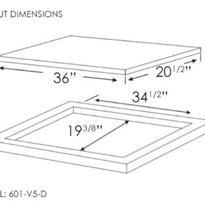 ABBA 36" Gas Cooktop with 5 Sealed Burners - Tempered Glass Surface with SABAF Burners, Natural Gas Stove for Countertop, Home Improvement Essentials, Easy to Clean, 36" x 4.1" x 20.5"