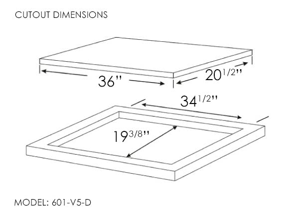 ABBA 36" Gas Cooktop with 5 Sealed Burners - Tempered Glass Surface with SABAF Burners, Natural Gas Stove for Countertop, Home Improvement Essentials, Easy to Clean, 36" x 4.1" x 20.5"