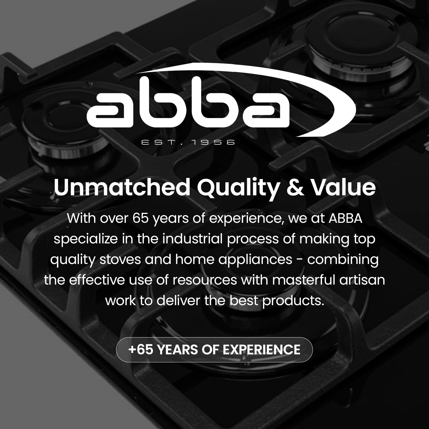 ABBA 36" Gas Cooktop with 5 Sealed Burners - Tempered Glass Surface with SABAF Burners, Natural Gas Stove for Countertop, Home Improvement Essentials, Easy to Clean, 36" x 4.1" x 20.5"