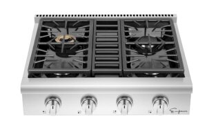 empava 30 in. slide-in natural gas rangetop with 4 burners in stainless steel, 30gc30