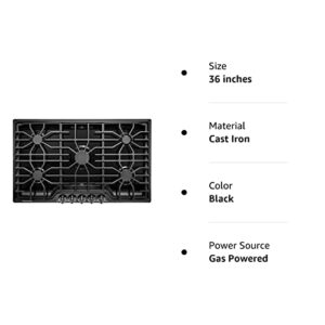 FFGC3626SB 36 ADA Compliant Built-In Gas Cooktop With 5 Sealed Burners 51000 BTU Total Output Continuous Grates Low Simmer Burner And Color-Coordinated Control Knobs: