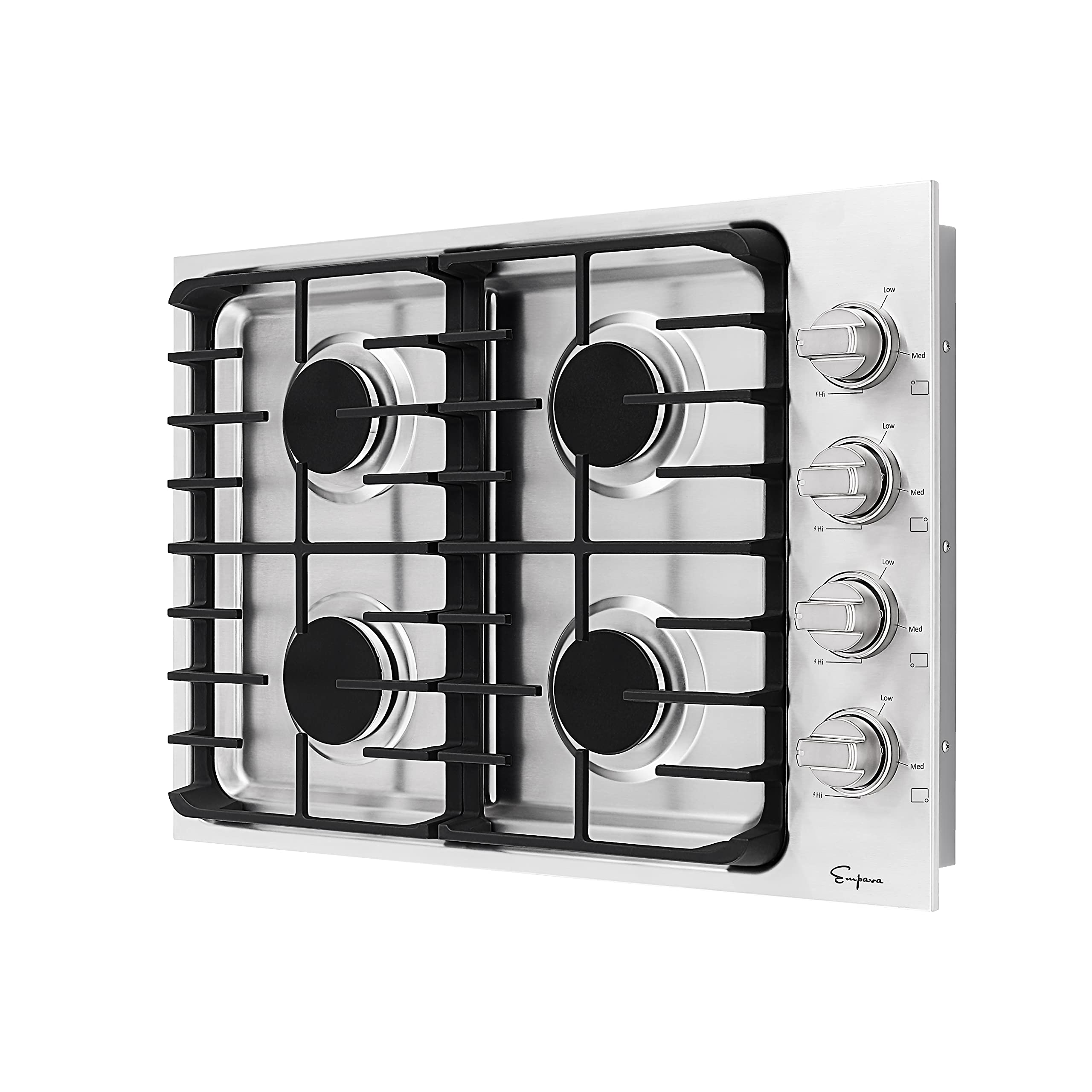 Empava 30" Built-in Gas Stove Cooktop with 4 Sealed Burners LPG Convertible in Stainless Steel, 30 Inch