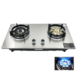 yilikiss 28" built-in gas cooktops | 2 burner lpg propane gas cooker stainless steel gas stove | dual burner gas hob | easy to clean