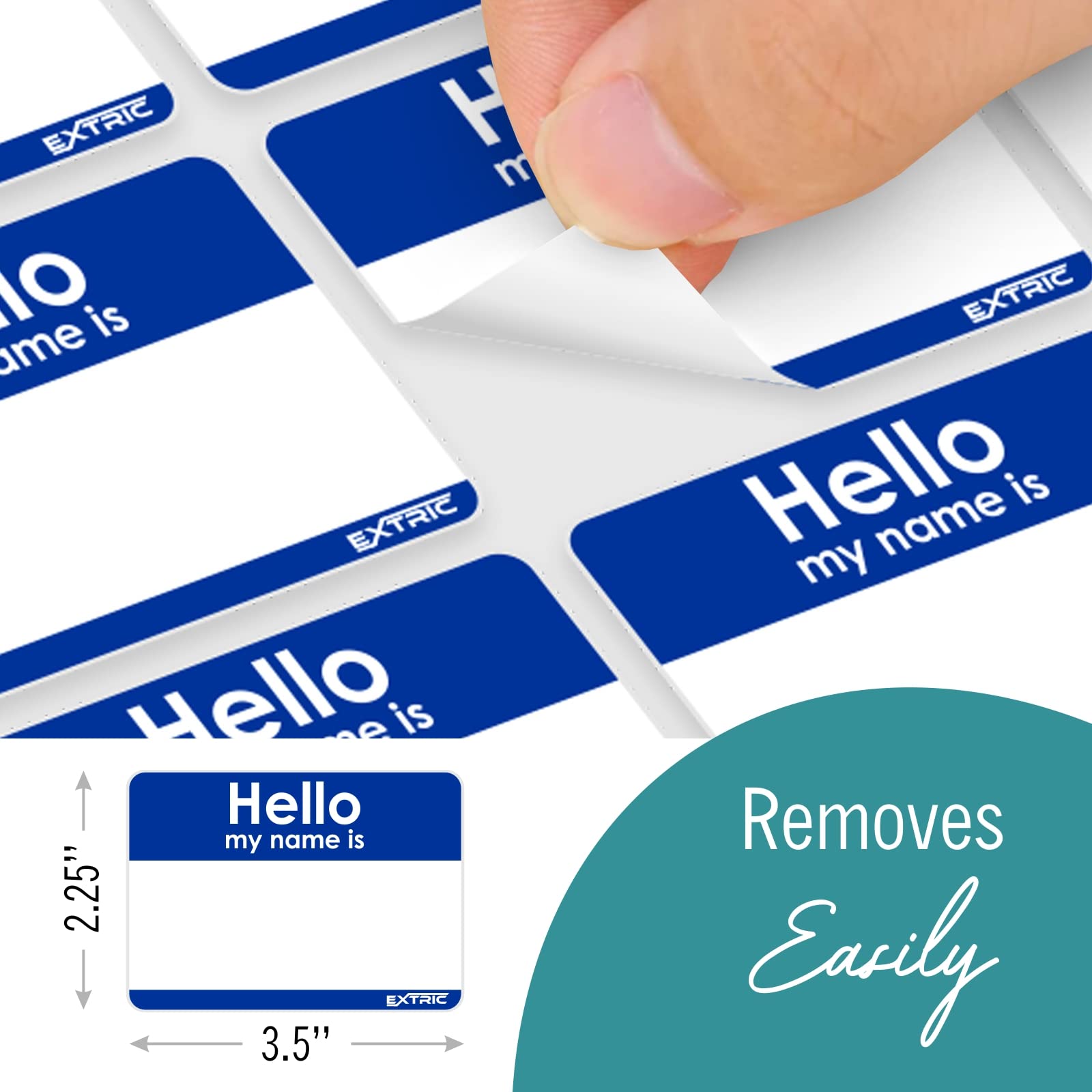 100 Count Name Tags | Hello My Name Is Stickers | Blue Name Tag Stickers, 2.25" x 3.5" Name Tag