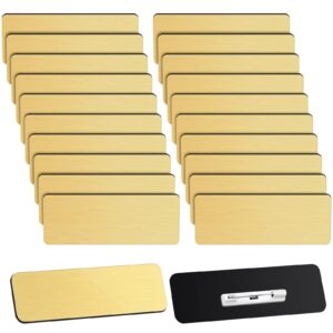 100 pieces name tags with pins 1 x 3 inches blank name tags name badge with pins name id badge holder name tags for office workers students employee custom (gold)