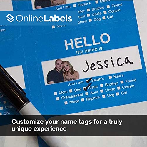 Printable Name Tags - 2-1/3 x 3-3/8 - Pack of 800, 100 Sheets - Inkjet/Laser Printer - Online Labels