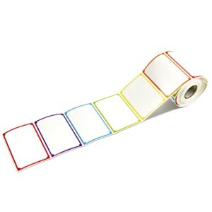 300pcs 6 colors plain name tag labels with perforated line for school office home (3.5"x2.2" each) …