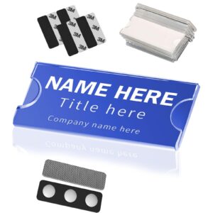 naisidas magnetic name tags kit, reusable magnetic badge with strong neodymium magnets, clear acrylic sign holder, 3m adhesive tape for name tag id badge at business,events,school (10 pack)