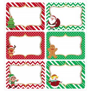 wonmon 300pcs christmas gift tags stickers, self adhesive christmas name tags gift present tags label sticker for organizing jar christmas holiday decoration school supplies, 1.96x2.75 inch