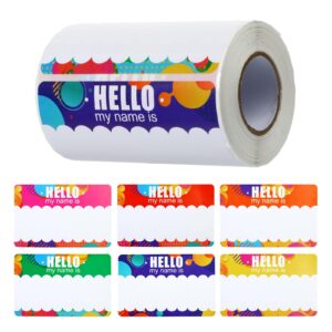 newest 250 pieces name tags stickers, hello my name is stickers colorful name badge for school office home, 6 colors