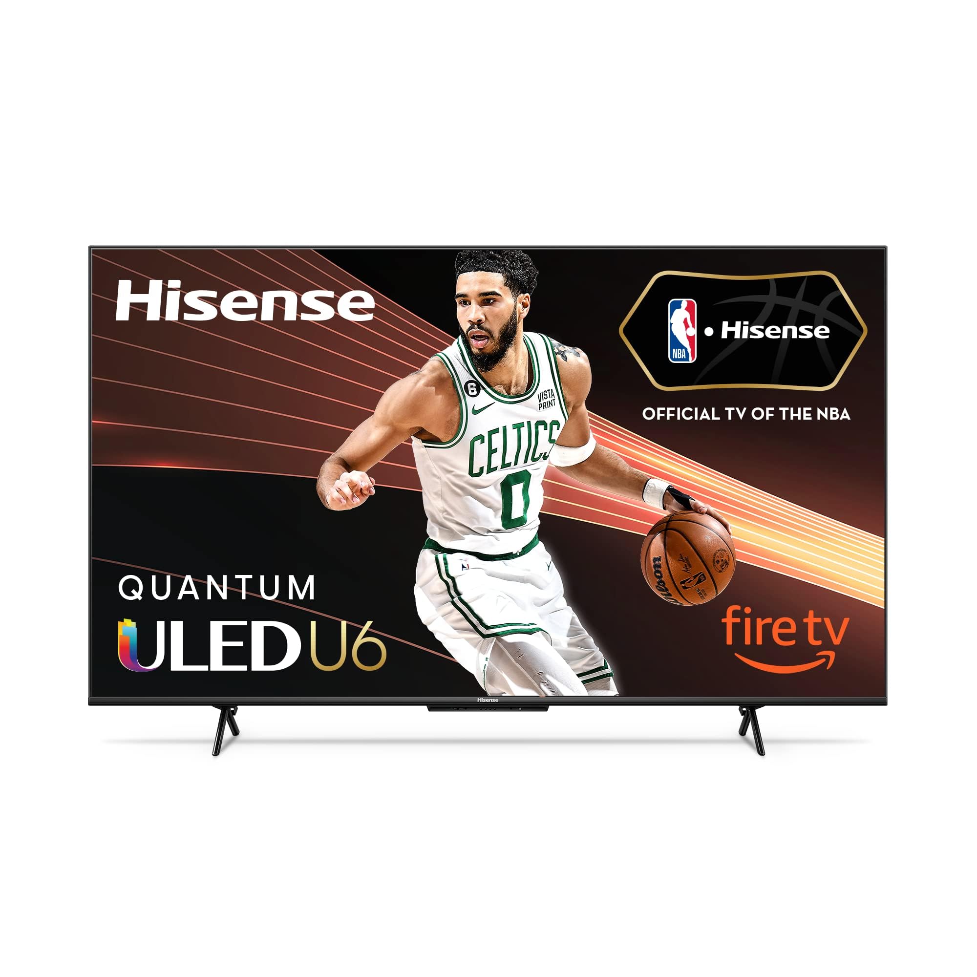 Hisense 65-Inch Class U6HF Series ULED 4K UHD Smart Fire TV (65U6HF, 2024) - QLED, 600-Nit Dolby Vision, Game Mode Plus VRR, HDR 10+, 240 Motion Rate, MEMC, Voice Remote, Compatible with Alexa, Black