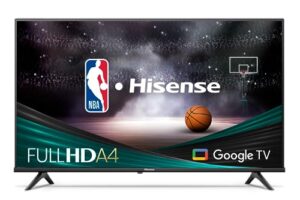 hisense 32-inch class a4 series fhd 1080p google smart tv (32a4k) - dts virtual: x, game & sports modes, chromecast built-in, alexa compatibility