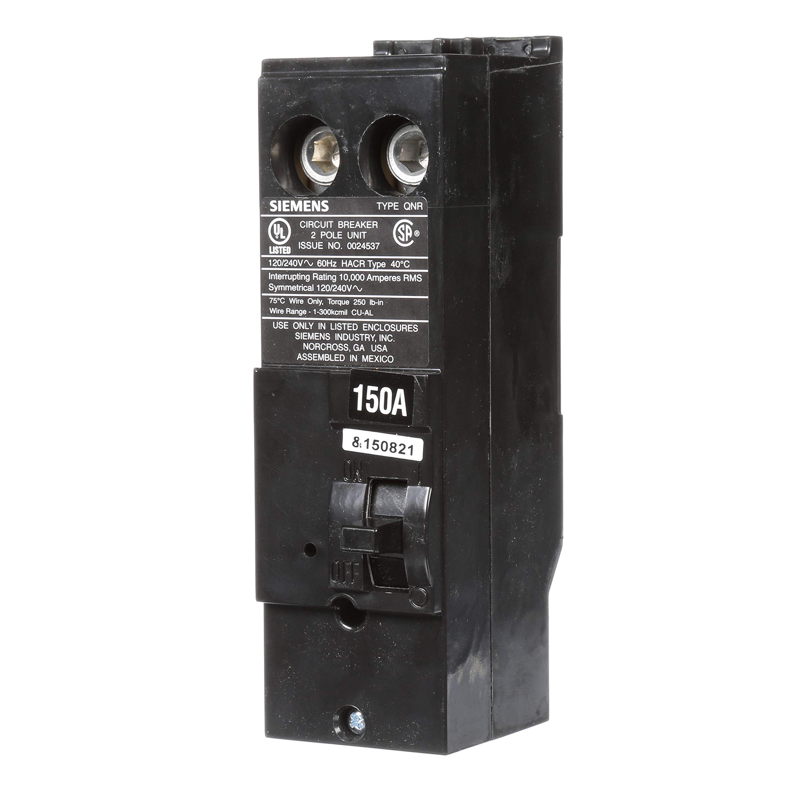 Siemens QN2150R 150A Double Pole 120/240-Volt 10K type QNR Circuit Breaker