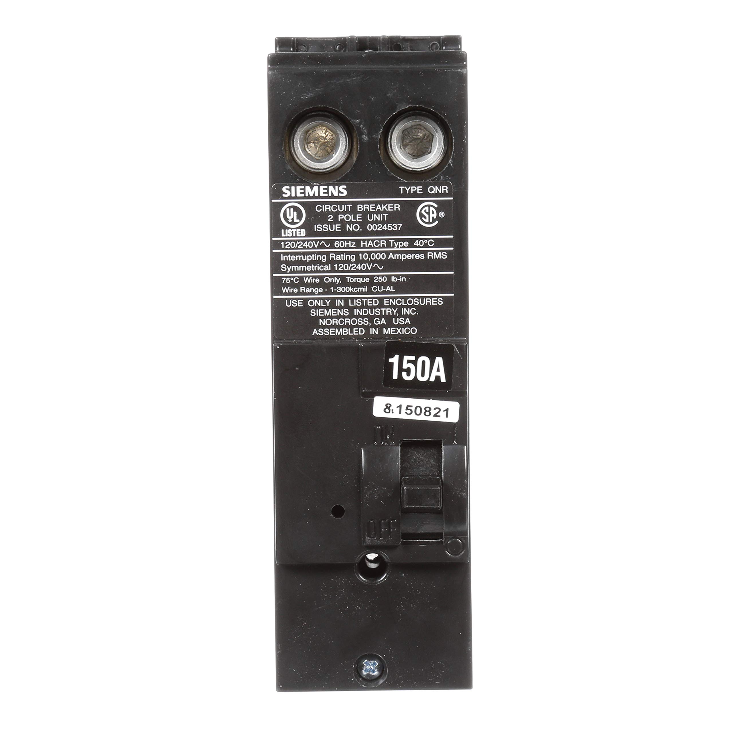 Siemens QN2150R 150A Double Pole 120/240-Volt 10K type QNR Circuit Breaker