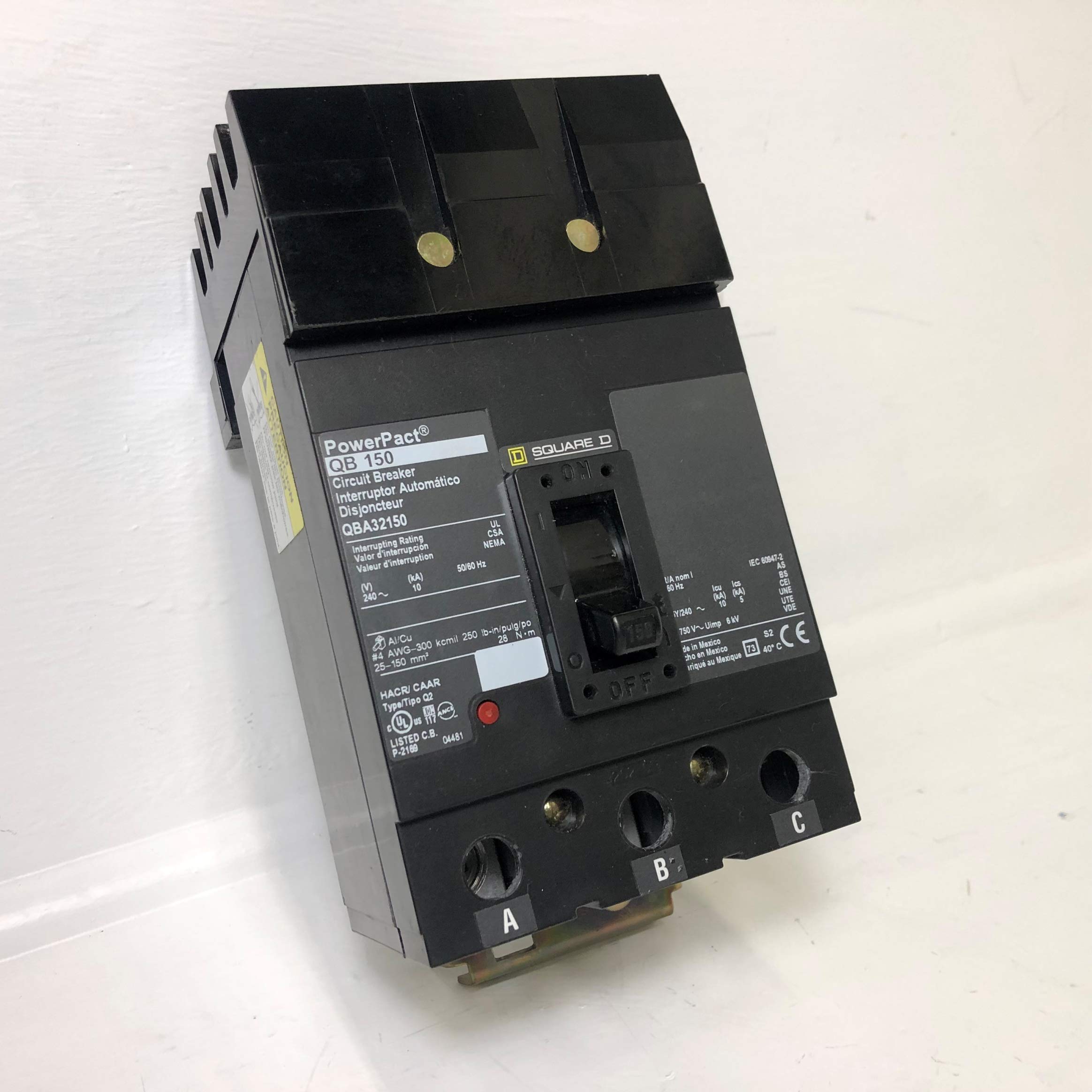 SQUARE D QBA32150 Molded Case Circuit Breaker 240V 150A