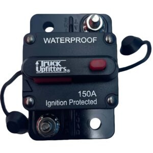 Truck Upfitters Surface Mounted 150A Circuit Breaker (12V-48V, 150 Amp) for DC Automotive and Marine/Boat use: Main Power Breaker, Audio, Winches, Solar, Lighting, Electric Motors & Other Accessories.