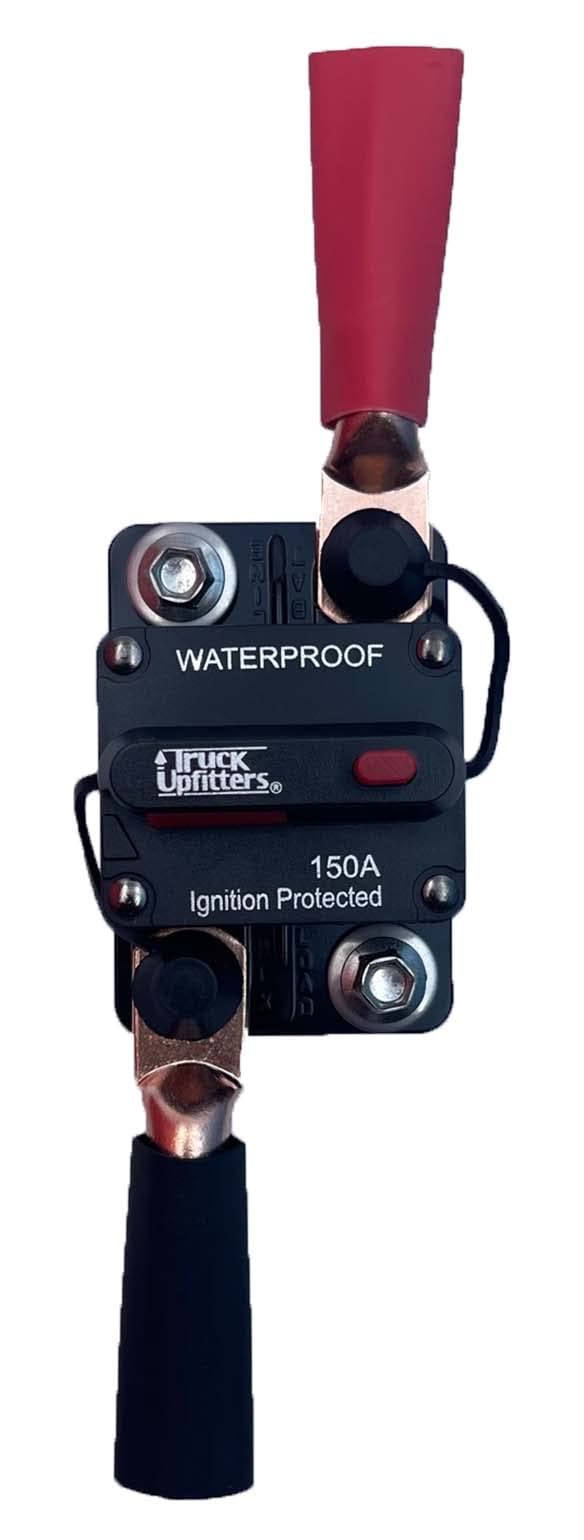 Truck Upfitters Surface Mounted 150A Circuit Breaker (12V-48V, 150 Amp) for DC Automotive and Marine/Boat use: Main Power Breaker, Audio, Winches, Solar, Lighting, Electric Motors & Other Accessories.