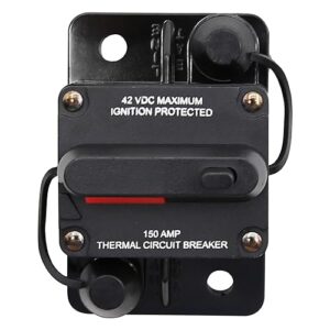 saihisday 150 amp manual reset circuit breaker switch, resettable circuit breaker 12v- 42v dc, manual reset button current overload protection for trucks, boats, rvs, caravans, marine, atvs