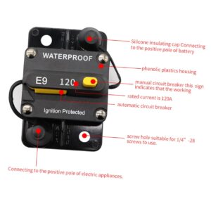 ERINGOGO 48v Circuit Breaker Fuse Reset Circuit Breaker Waterproof Circuit Breaker Car Circuit Breaker 150a Manual Protector