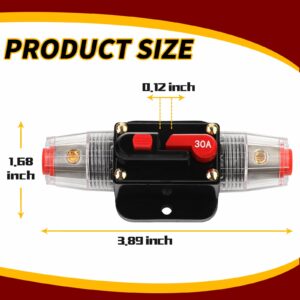 Tiooka 150A Audio Inline Circuit Breaker Resettable Fuse Holder 12V-24V DC 2PCS with Manual Reset Waterproof Automotive Marine Boat Audio System Solar Inverter System Protection