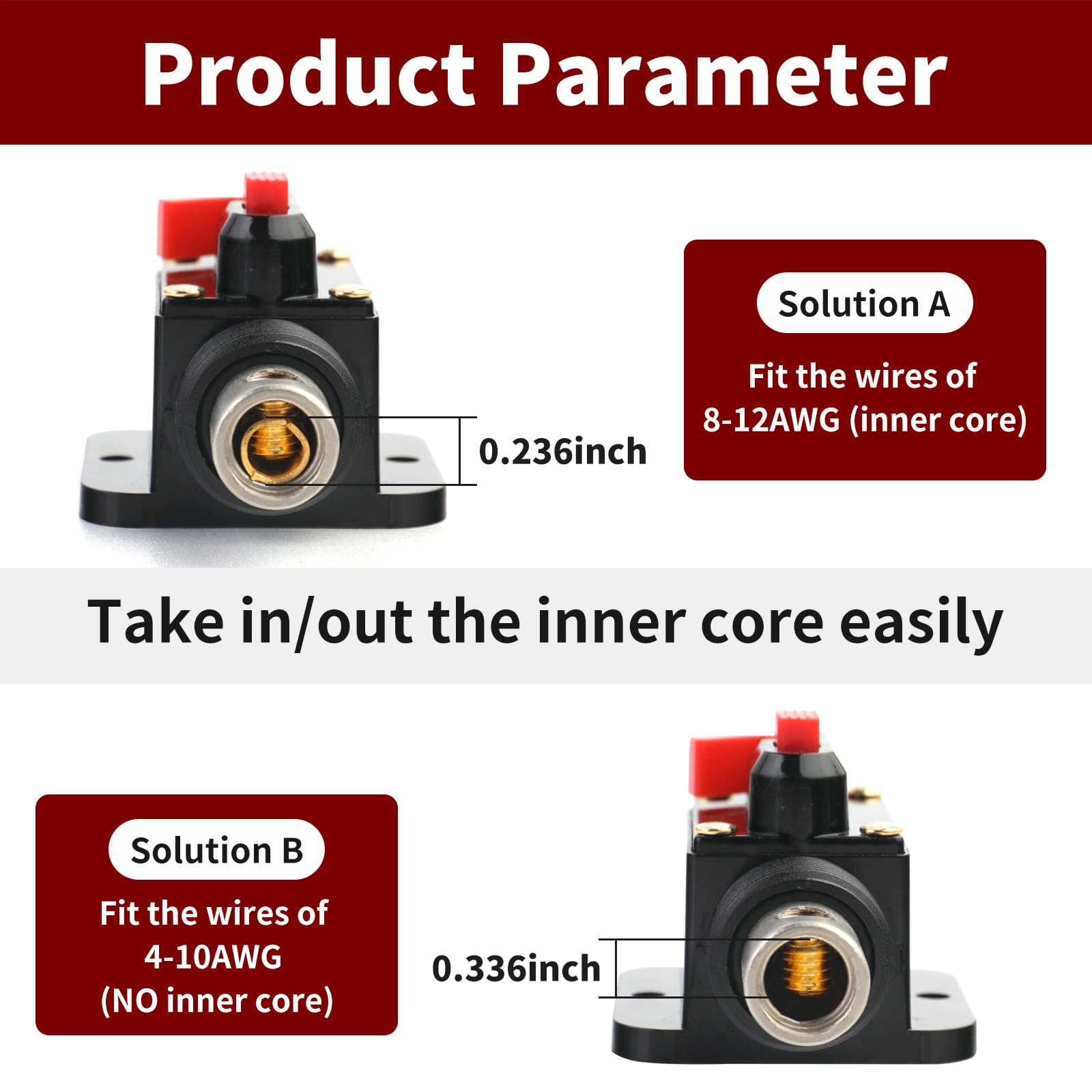 Tiooka 150A Audio Inline Circuit Breaker Resettable Fuse Holder 12V-24V DC 2PCS with Manual Reset Waterproof Automotive Marine Boat Audio System Solar Inverter System Protection