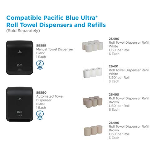 Pacific Blue Ultra Water-Resistant Mechanical Touchless Paper Towel Dispenser by GP PRO (Georgia-Pacific), Black. 59594, 12.90" W x 9.00" D x 16.00" H