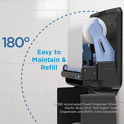 Pacific Blue Ultra Water-Resistant Mechanical Touchless Paper Towel Dispenser by GP PRO (Georgia-Pacific), Black. 59594, 12.90" W x 9.00" D x 16.00" H