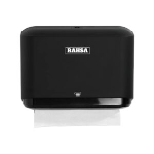 rahsa touchless paper towel dispenser wall mount, multifold/trifold/c fold commercial paper towel dispenser for bathroom/kitchen/office/toilet/home/rv (black)