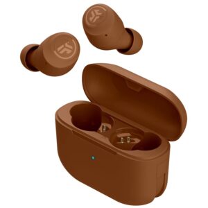 jlab go air tones true wireless earbuds designed with auto on and connect, touch controls, 32+ hours bluetooth playtime, eq3 sound, and dual connect, natural earthtone color (1615 c)