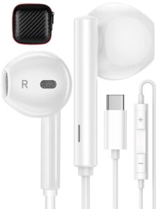 usb c earbuds wired headphones for iphone 15 plus samsung s24 s23 s22 a55 a54, usb type c earbuds with micriphone hi-fi dac volume control for ipad pro air galaxy z flip fold 5 pixel 8 7 6 oneplus 12