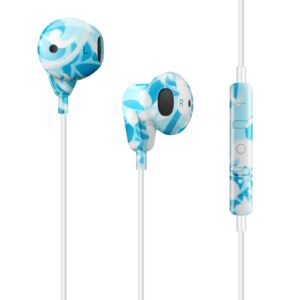 xnmoa colored headphones for iphone with microphone,colorful earbuds wired with volume control,wired in ear earphones for iphone14 13/12/11/xr/xs/se/x/8/7/plus, support all ios system,blue