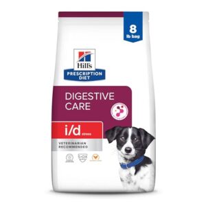 hill's prescription diet i/d stress digestive care chicken flavor dry dog food, veterinary diet, 8 lb. bag